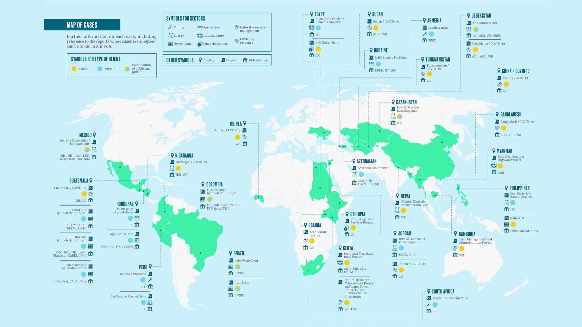 Map of cases | The Coalition for Human Rights in Development