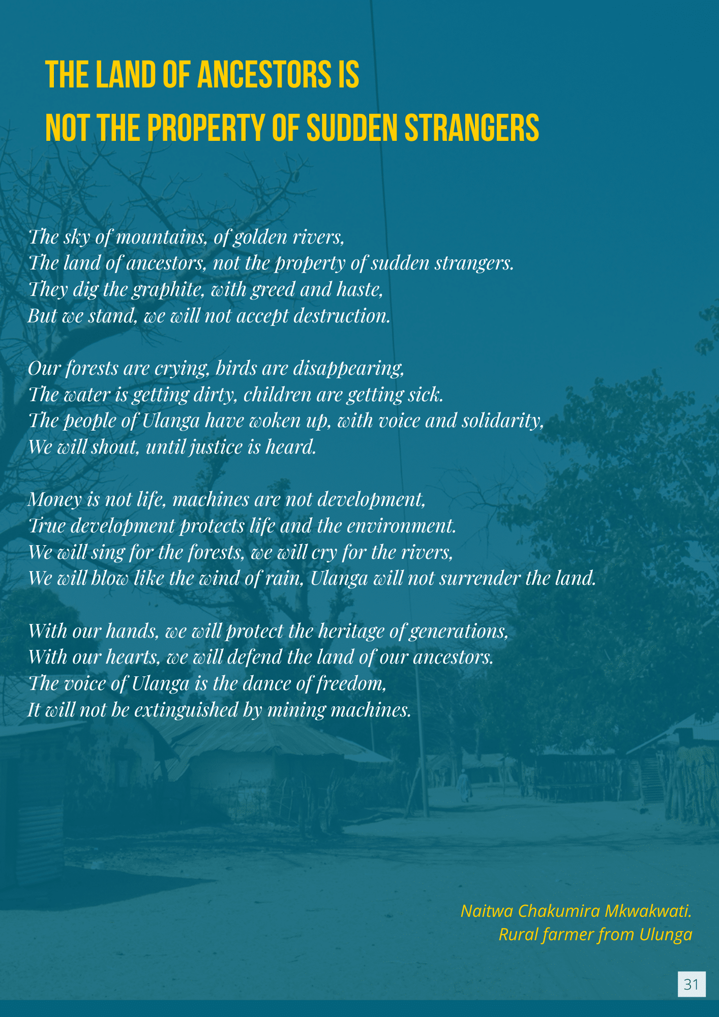Poem Ulanga | The Coalition for Human Rights in Development